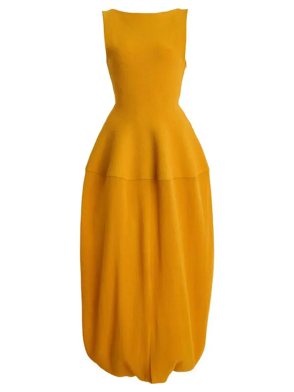 Proenza Schouler Draped Midi Dress With Slit - Yellow