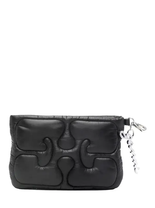 GANNI Quilted Chain Purse - Black
