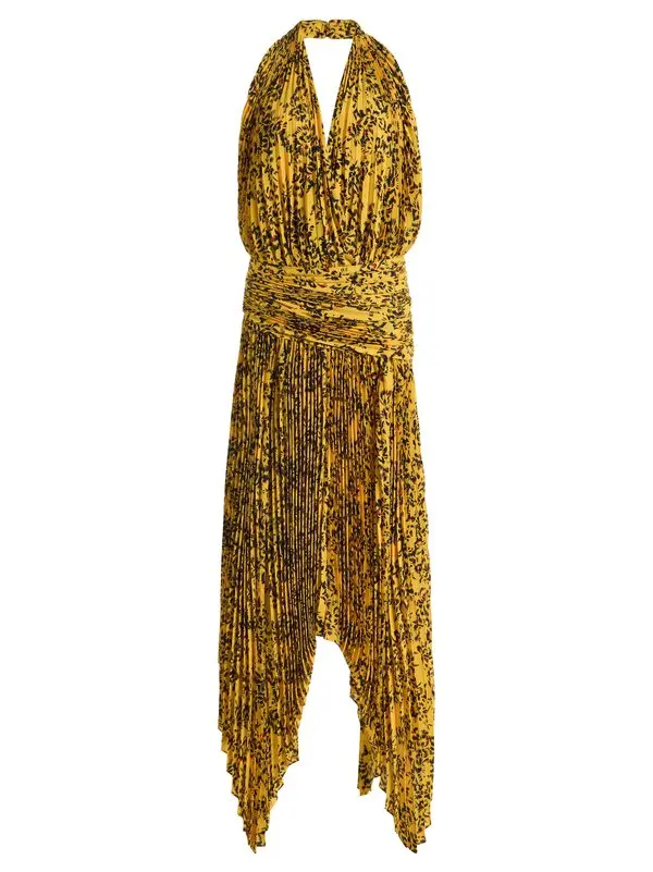Proenza Schouler Halterneck Pleated Maxi Dress - Multi