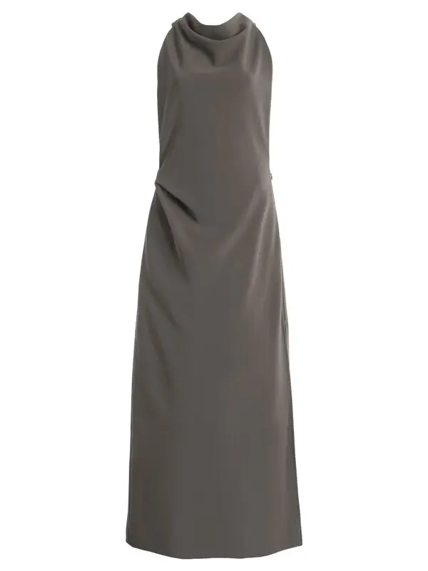Proenza Schouler Selena Halter Crepe Maxi Dress - Grey