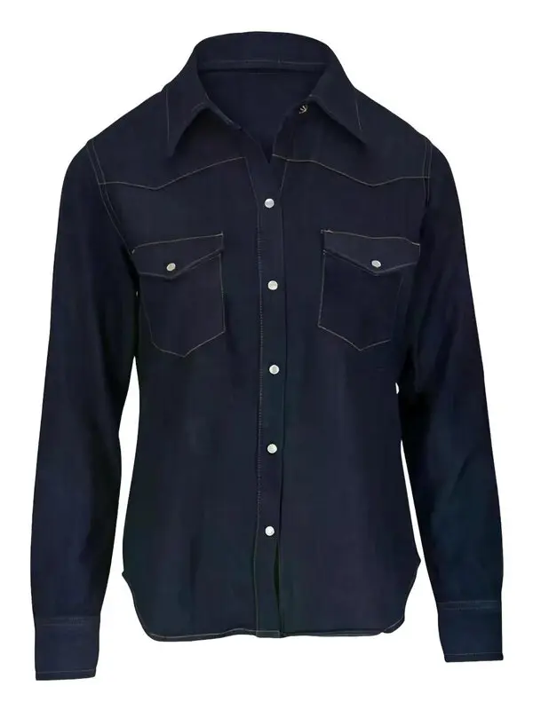 NILI LOTAN Travis Pocket Button Shirt - Blue