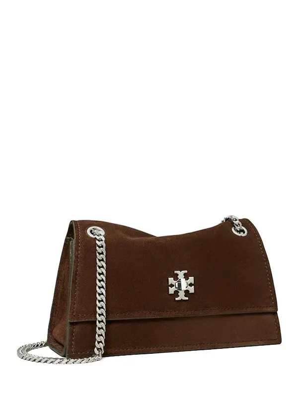 Tory Burch Mini Kira Suede Shoulder Bag - Dark Cocoa