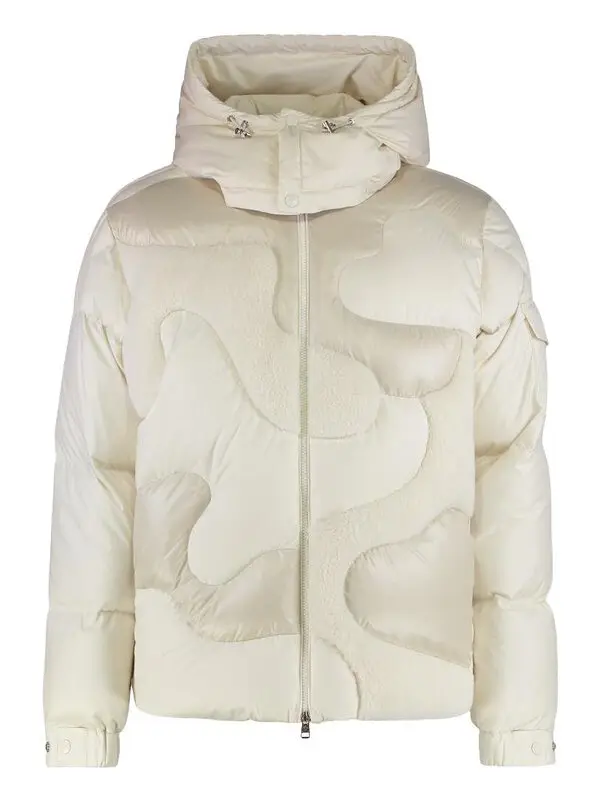 Moncler Candes Short Down Jacket With Hood - White