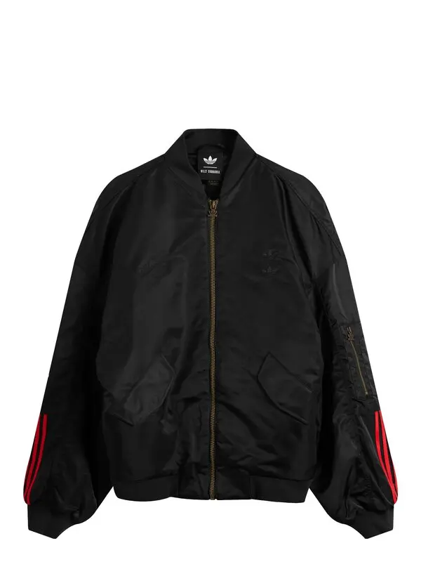 Adidas X Willy Chavarria Satin Bomber Jacket - Black