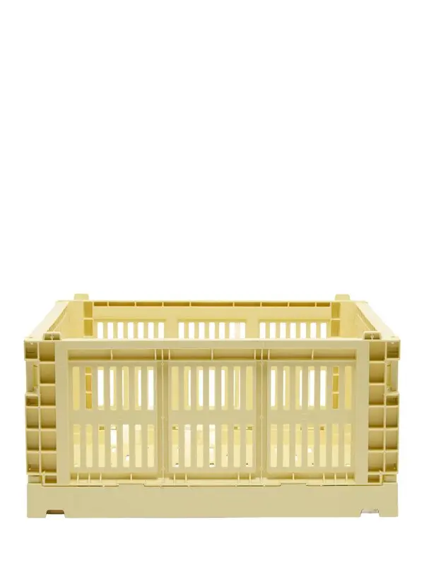 HAY Medium Square Recycled Colour Crate - Light Yellow