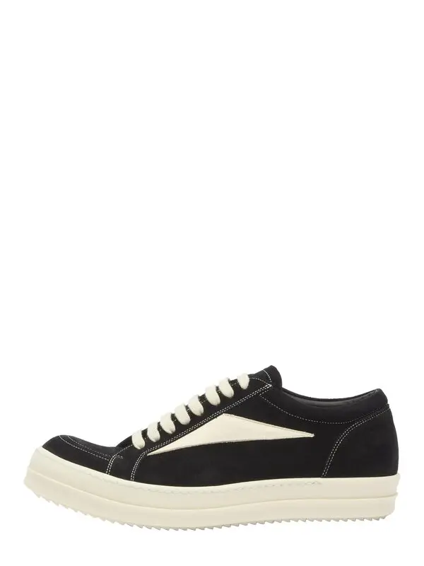Rick Owens Suede Vintage Low-top Sneakers - Black/milk/milk