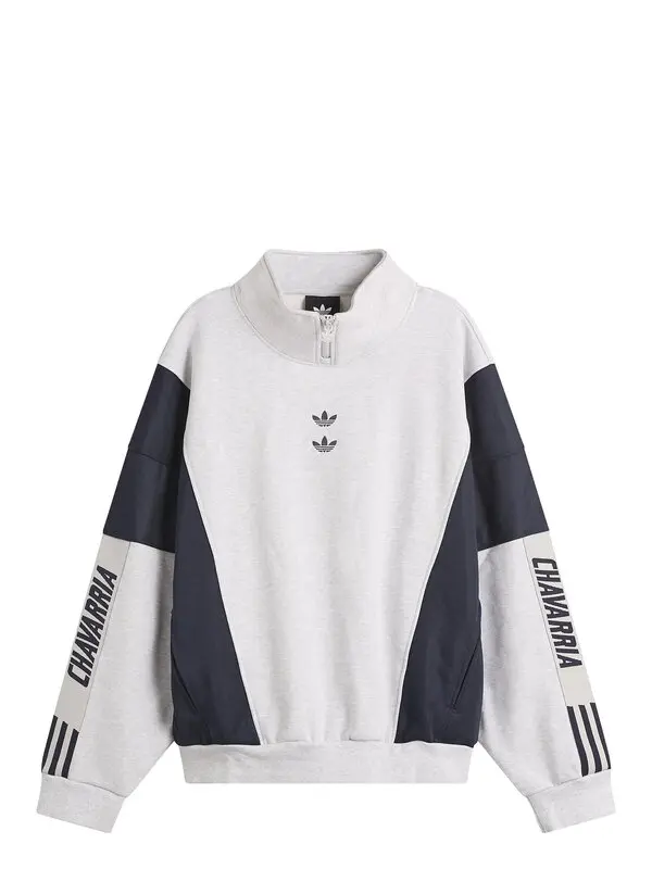 Adidas X Willy Chavarria Watsonville Mock Neck - Light Grey Heather/legend Ink