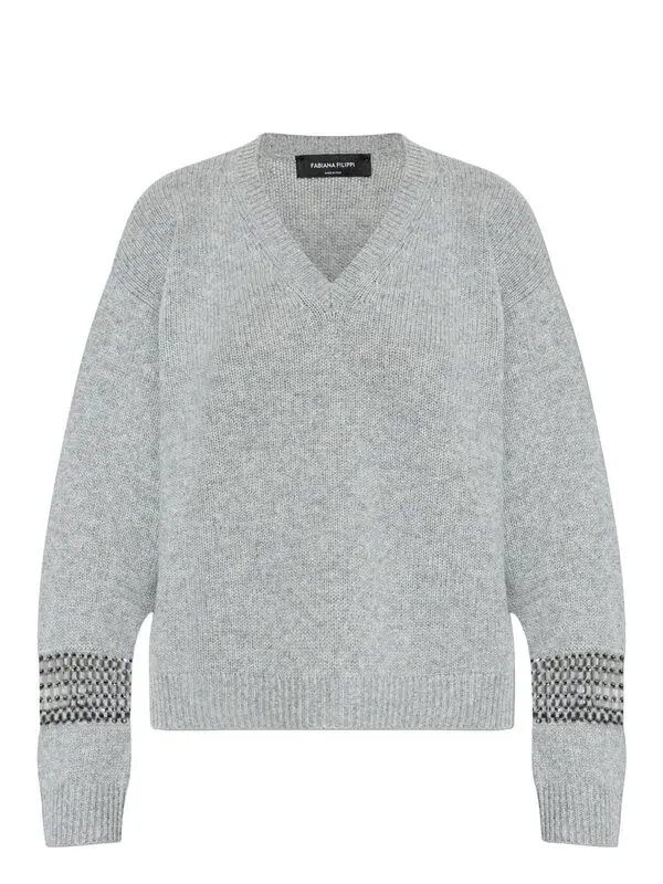 Fabiana Filippi Sweater With Sequined Inserts - Grey
