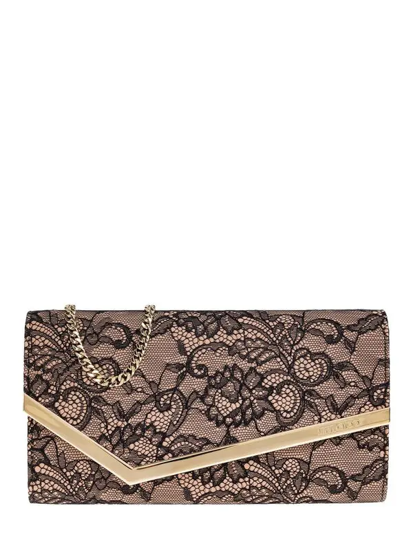 JIMMY CHOO Shoulder Bag With Lace Overlay - Beige