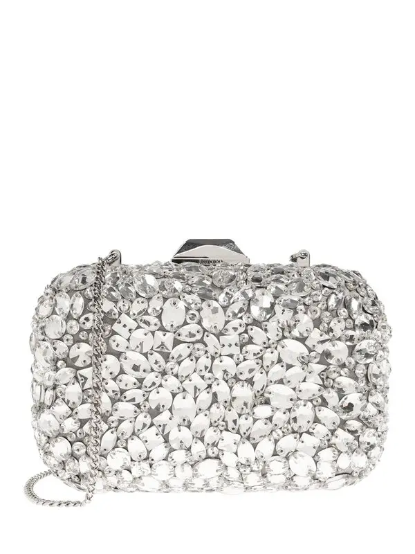 JIMMY CHOO Cloud Crystal Embellished Clutch - Silver