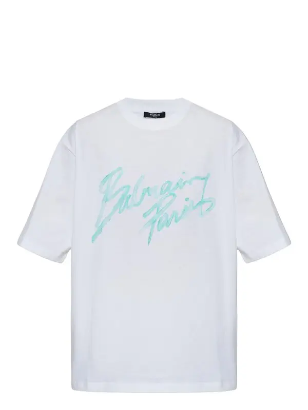 Balmain T-shirt With Printed Logo - White