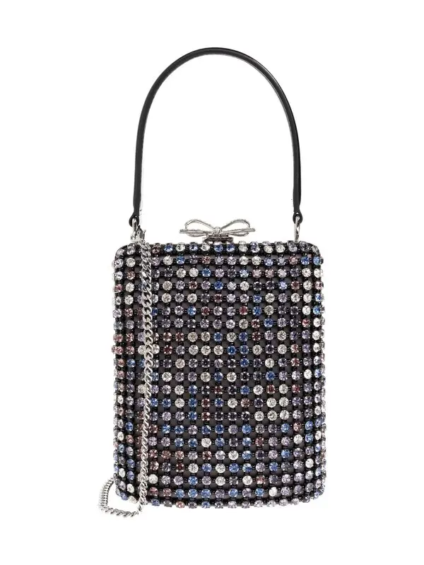 SELF-PORTRAIT Clutch Bag With Crystal Embellishments - Silver