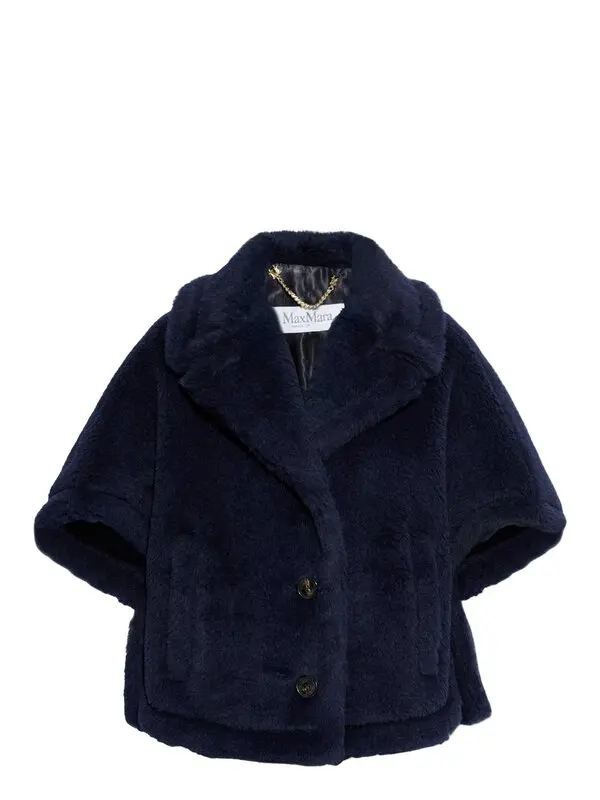 Max Mara Short Fur Coat - Navy Blue