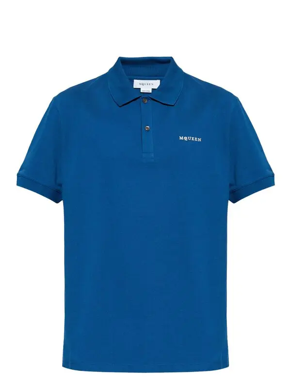 Alexander McQueen Polo With Logo - Blue