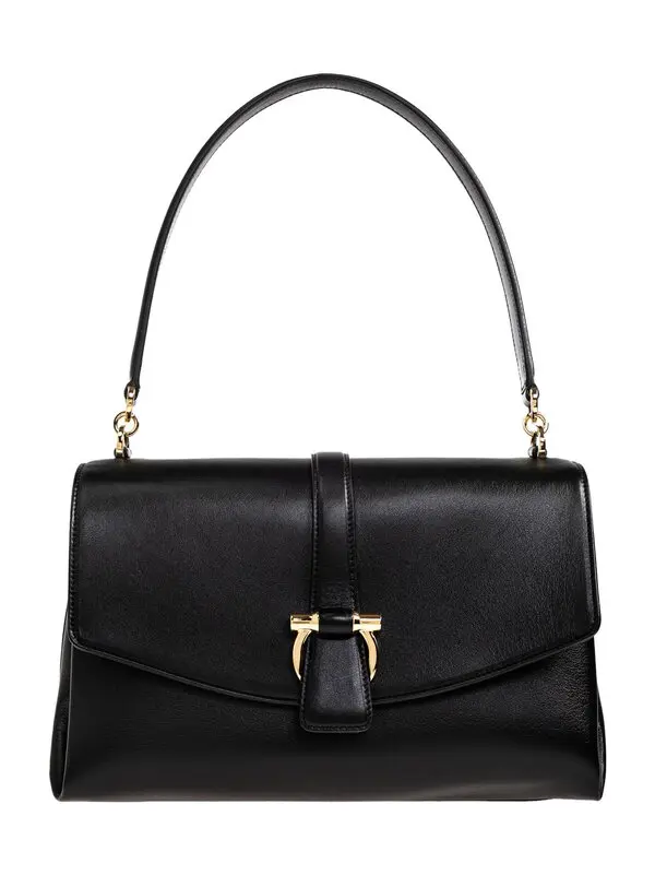 FERRAGAMO Leather Shoulder Bag - Black