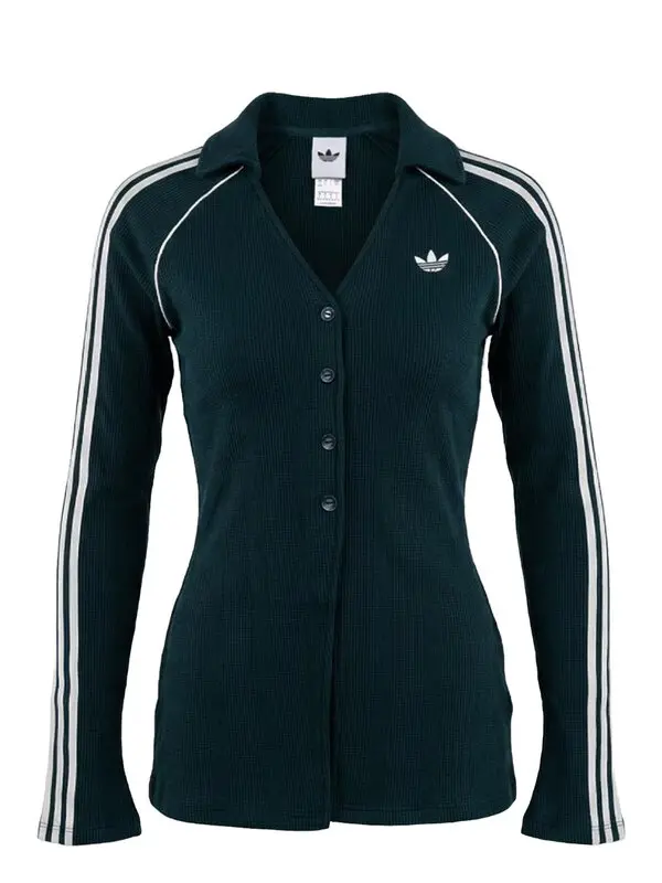 Adidas Originals By Alexander Wang Logo Ribbed Top - Green