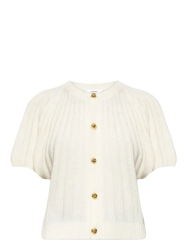 FRAME Sleeveless Cashmere-blend Cardigan - Cream