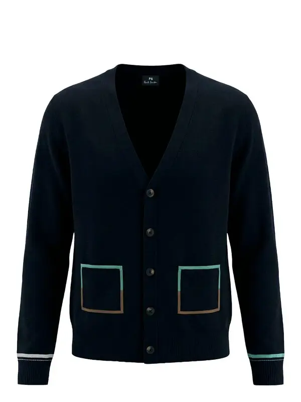 Paul Smith Cardigan With Pockets - Navy Blue