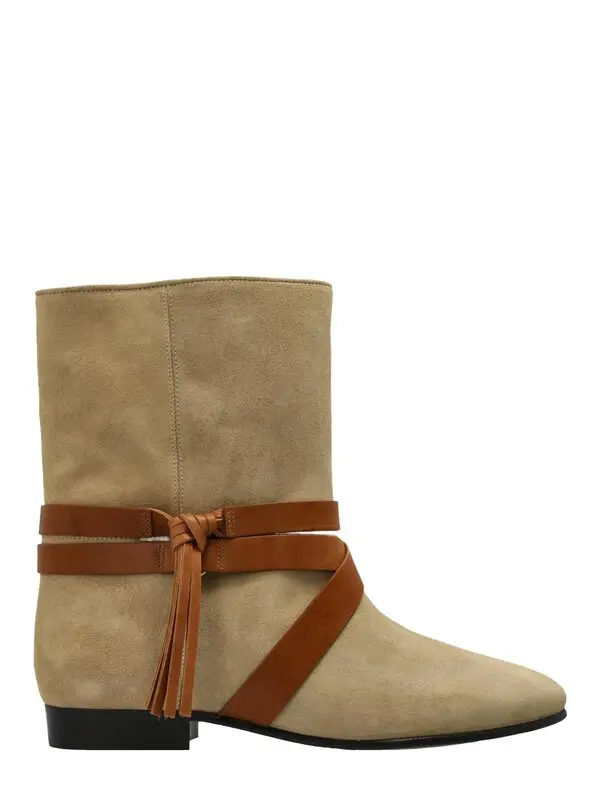 Isabel Marant Suede Ankle Boots - Beige