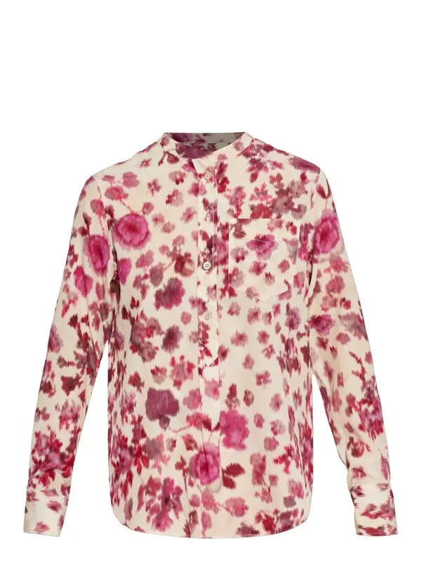 Isabel Marant Floral Print Silk Shirt - Cream