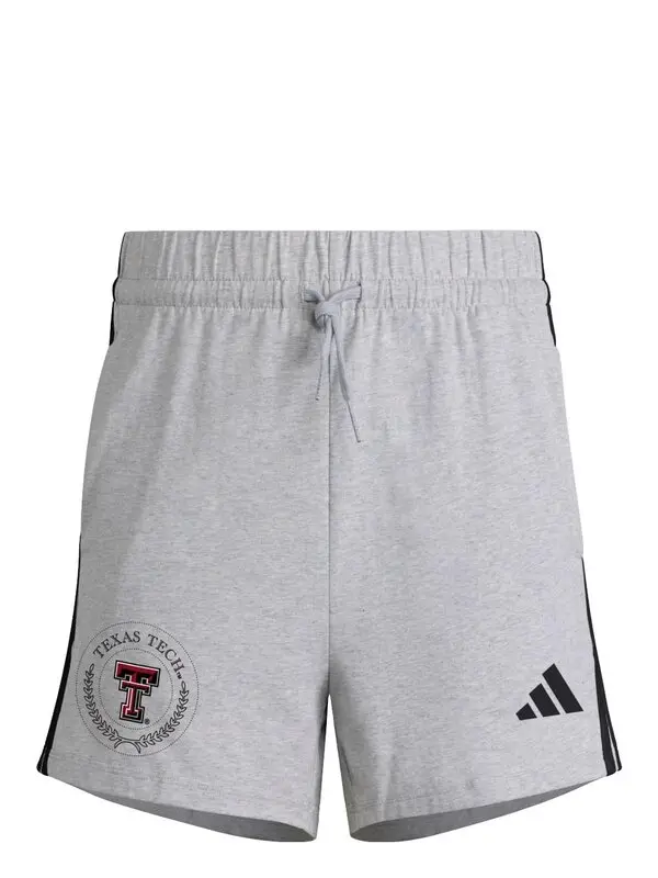 Adidas Texas Tech Red Raiders 3-stripes Shorts - Medium Grey Heather / Black / Ncaa-txt-7tb