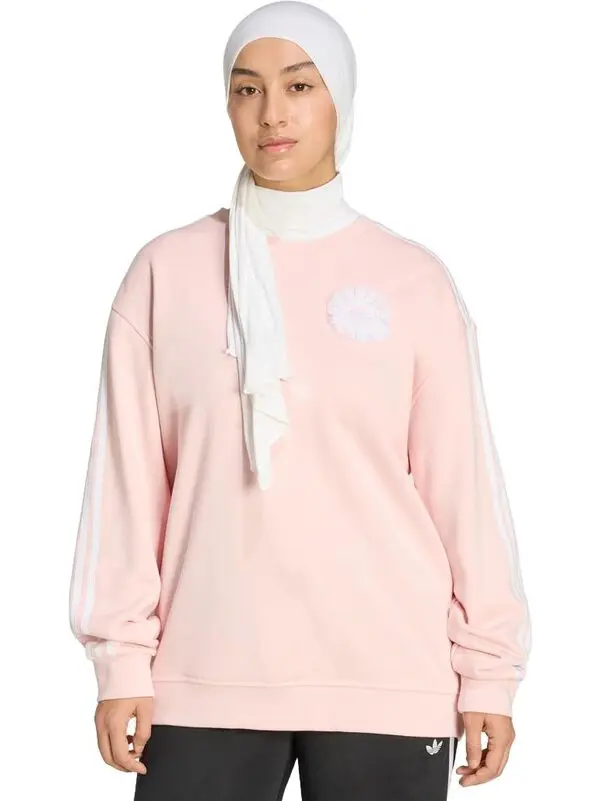 Adidas Originals Lace Branding Crew Sweatshirt - Sandy Pink