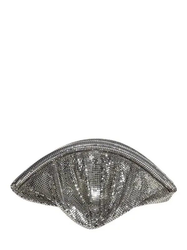 Rabanne Mesh Pochette Evening Clutch - Silver