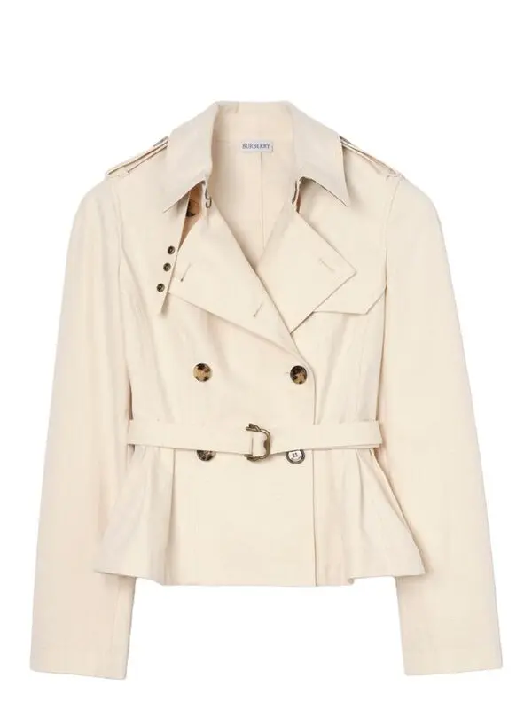 Burberry Cotton Isabella Trench Jacket - Linen Beige