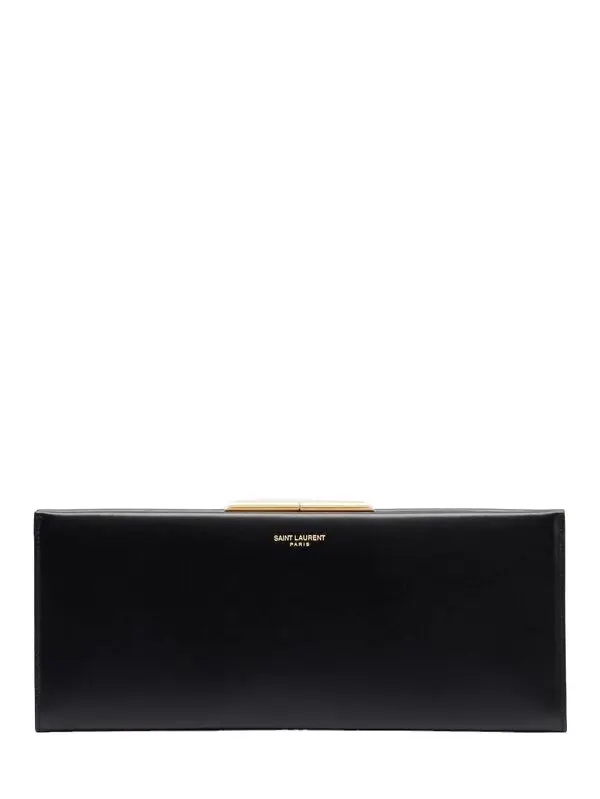Saint Laurent Midnight Small Leather Clutch - Black