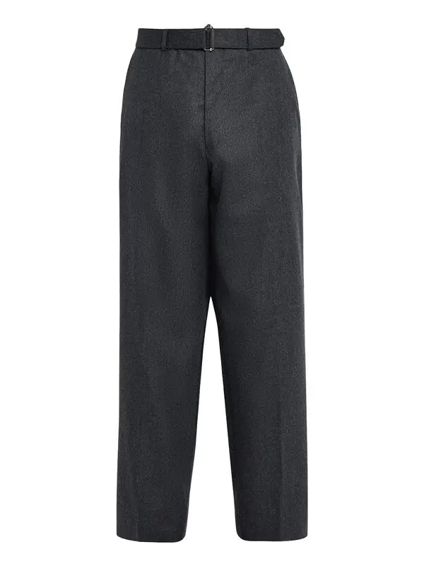 Officine Générale Nash Flannel Trousers - Dark Heather Grey
