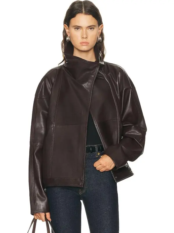 EAVES Mildri Leather Jacket - Mohagany