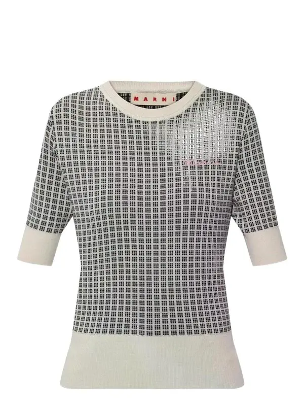 Marni Checked Knit Top - Neutrals