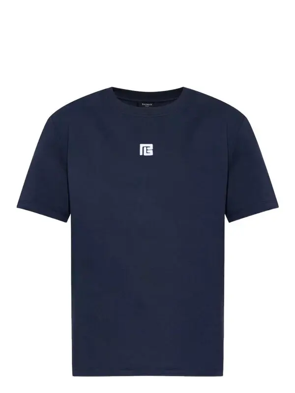 Balmain Logo-embroidered Crew-neck T-shirt - Blue