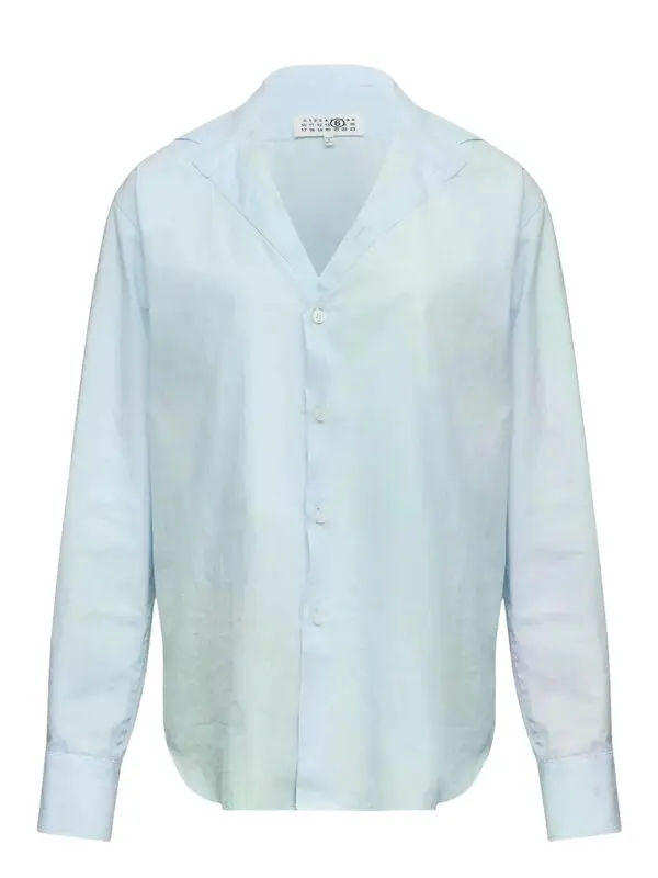 MAISON MARGIELA Long-sleeved V-neck Shirt - Blue