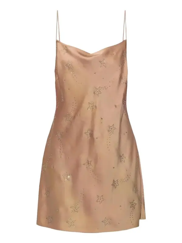 LoveShackFancy Star-pattern Slip Dress - Neutrals