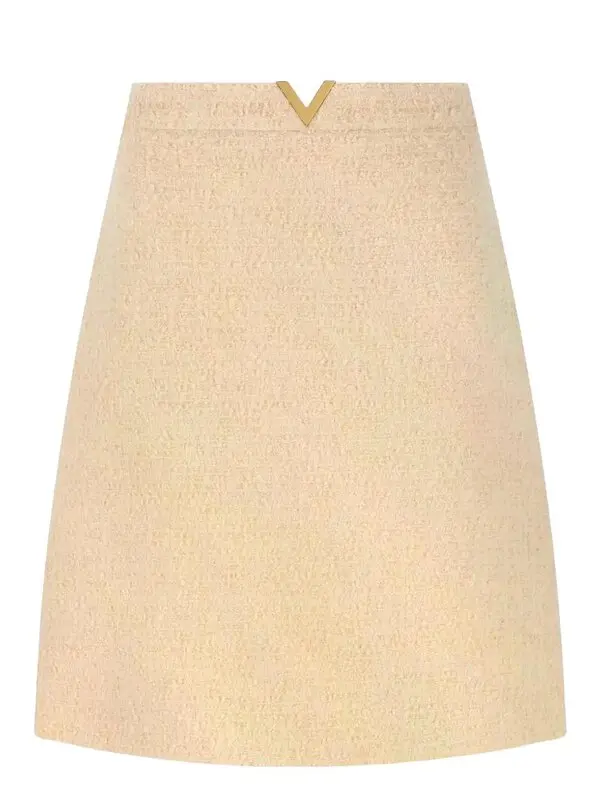 Valentino Garavani V-shaped Detail Mini Skirt - Neutrals