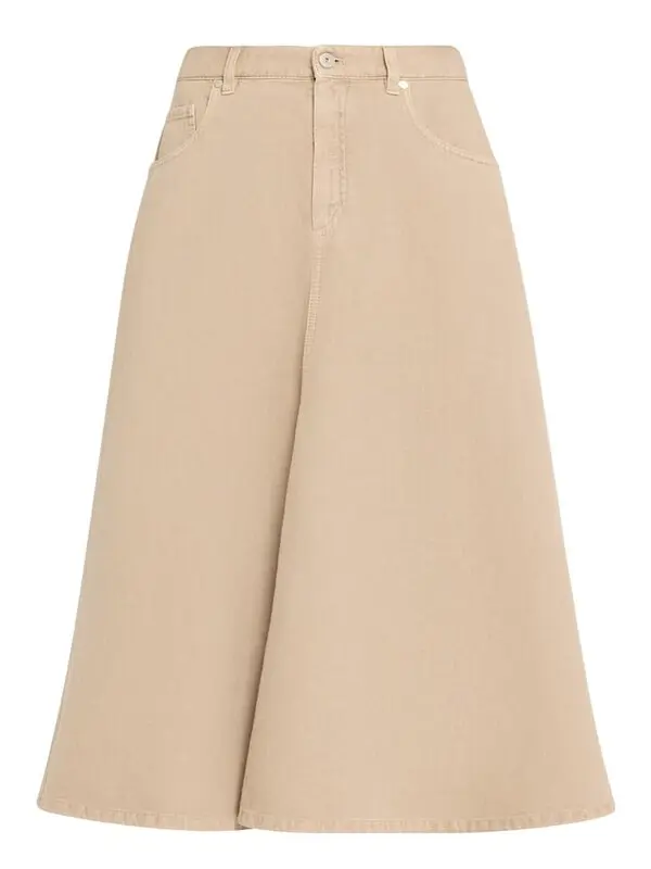 Brunello Cucinelli Fit-&-flare Midi Skirt - Brown Rice