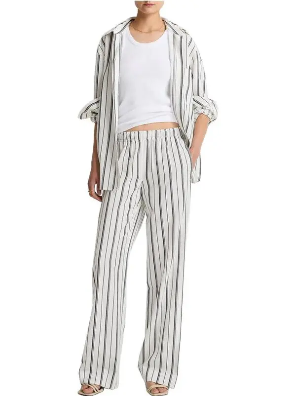 Vince Resort Stripe Pull-on Pant - Black / White