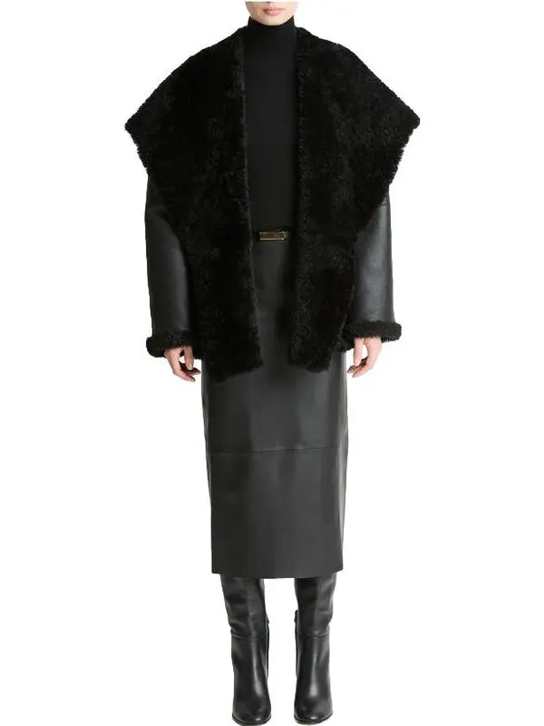 Vince Shearling Hooded Jacket - Black