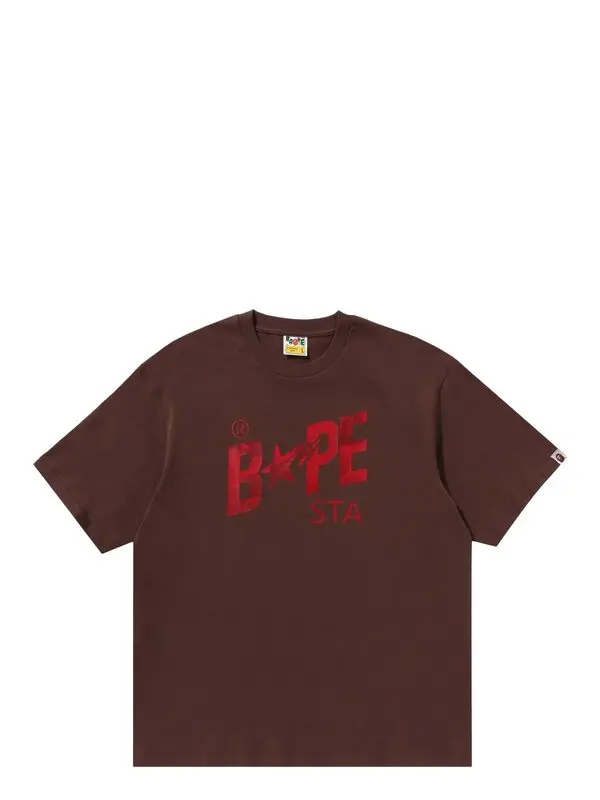 A BATHING APE Floral Camo Sta Logo Relaxed Fit Tee - Brown