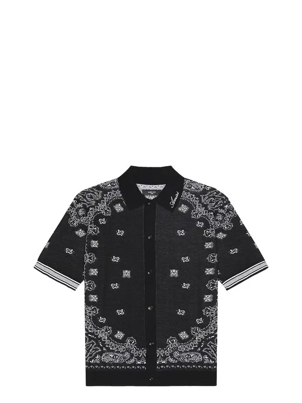 Amiri Bandana Print Polo - Black