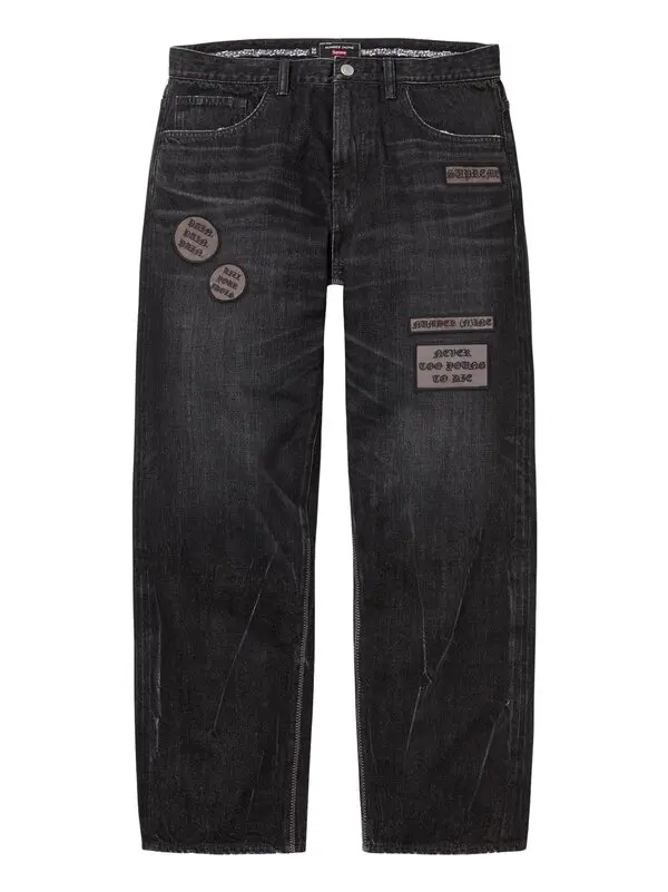 Supreme Patched Loose Fit Selvedge Jean - Black