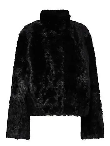 TOTEME Shearling High-neck Jacket - Black