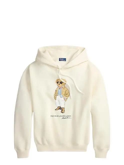 Polo Ralph Lauren Branded-print Cotton-blend Hoody - Parchment Cream