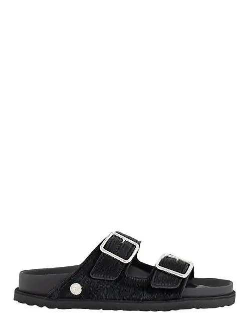 BIRKENSTOCK 1774 Arizona Calf-hair Sandals - Black