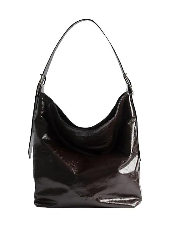 Zadig&Voltaire Jane Patent-leather Shoulder Bag - Brownie