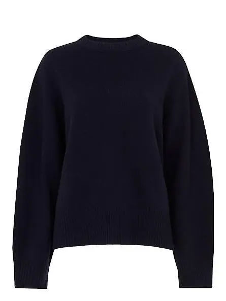 Whistles Relaxed-fit Wool Jumper - Navy