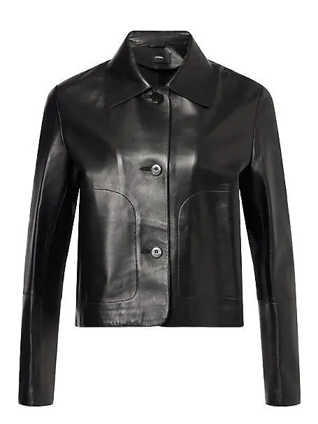 ARMA Cropped Leather Jacket - Black