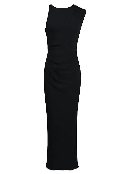 House Of Cb Keoni Draped Crepe Maxi Dress - Black