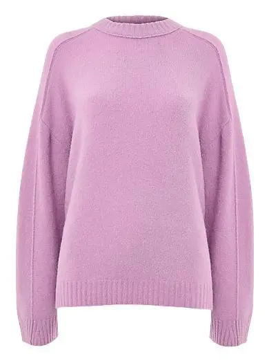 Whistles Relaxed-fit Seam-detail Knitted Jumper - Lilac